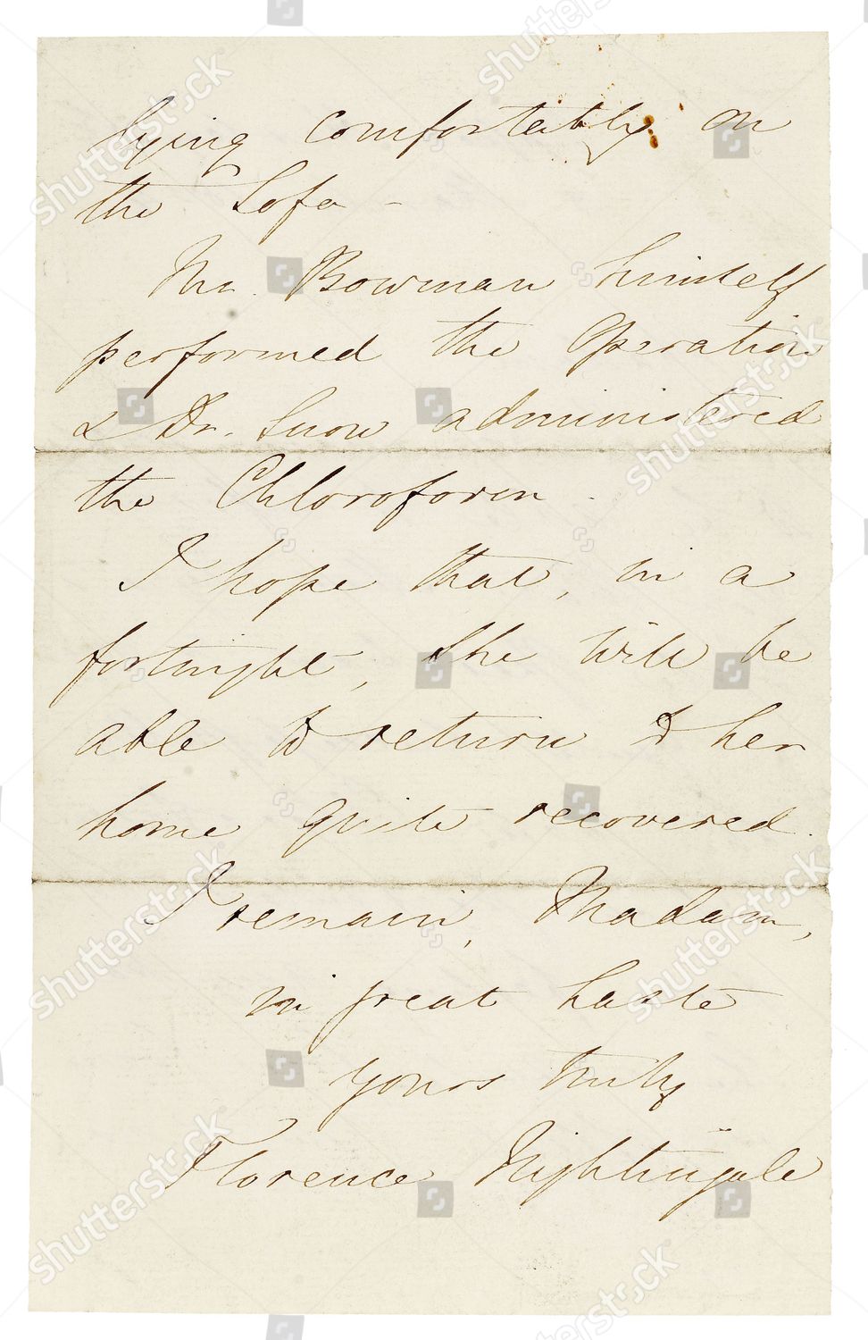 Autograph Letter Signed By Florence Nightingale Editorial Stock Photo ...