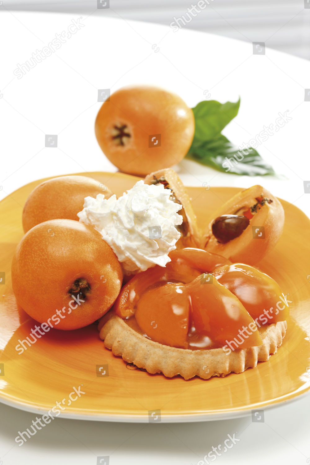 Pie Medlars Whipped Cream Editorial Stock Photo - Stock Image ...