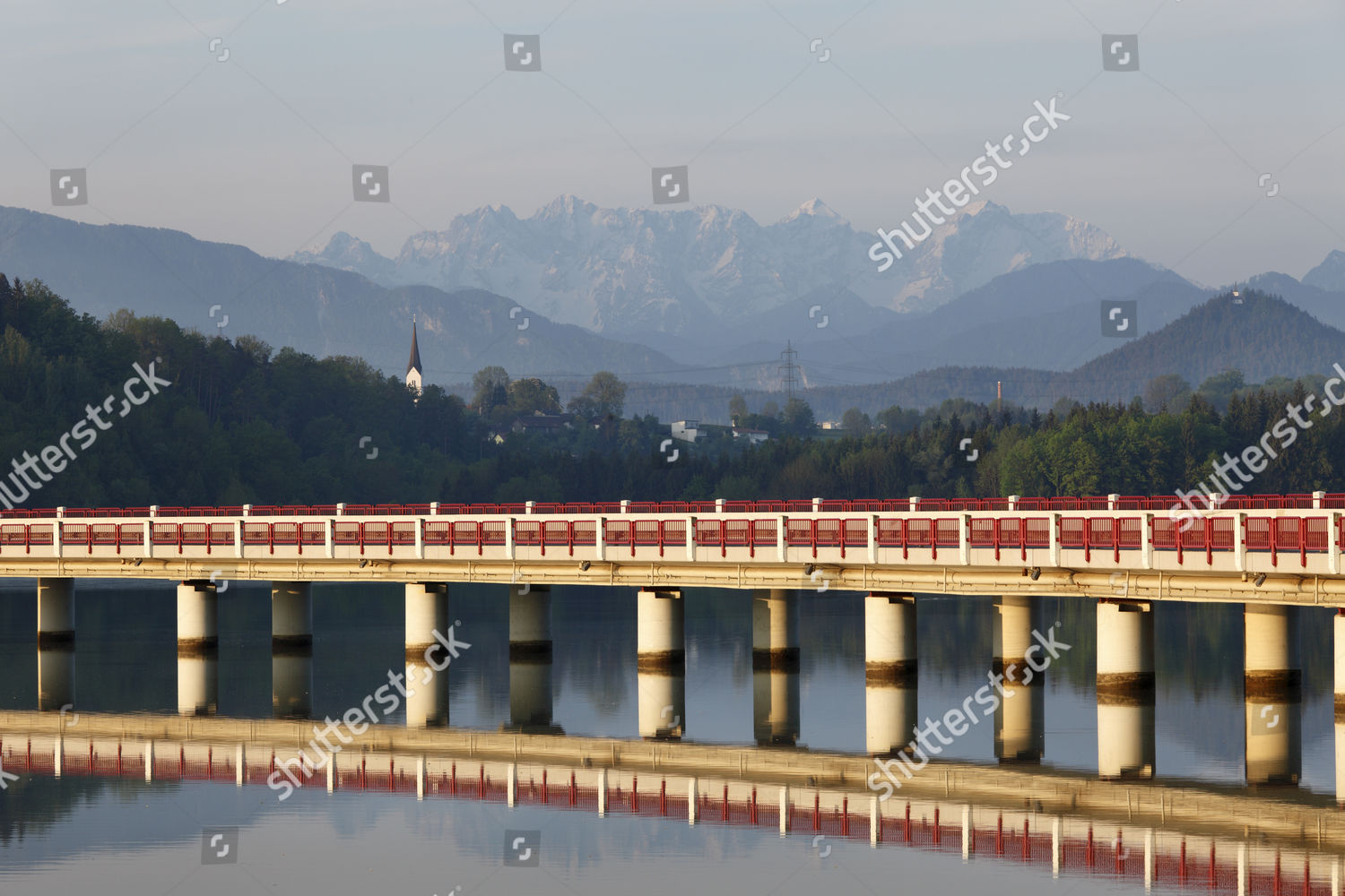 Road Bridge Over Voelkermarkter Stausee Reservoir Editorial Stock Photo ...
