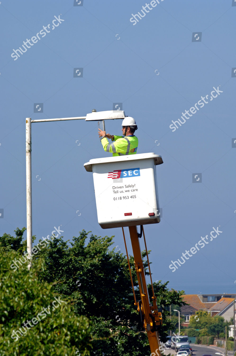 Electrical Workman Working On Street Light Editorial Stock Photo ...