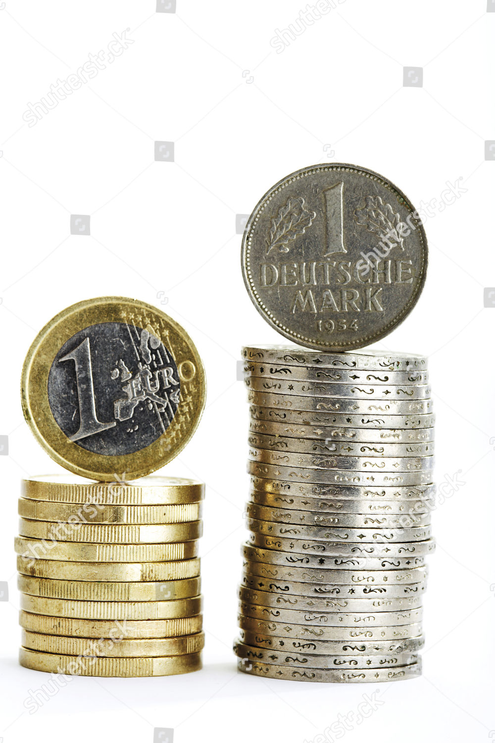 Stacked Euro Dm Coins Editorial Stock Photo - Stock Image | Shutterstock
