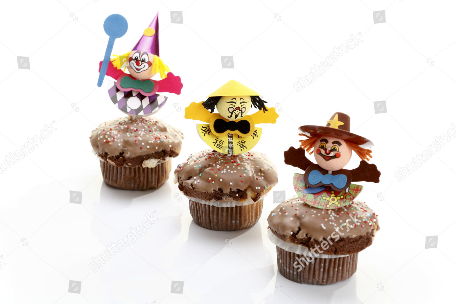 Chocolatecoated Muffins Decorative Paper Figurines Editorial Stock ...