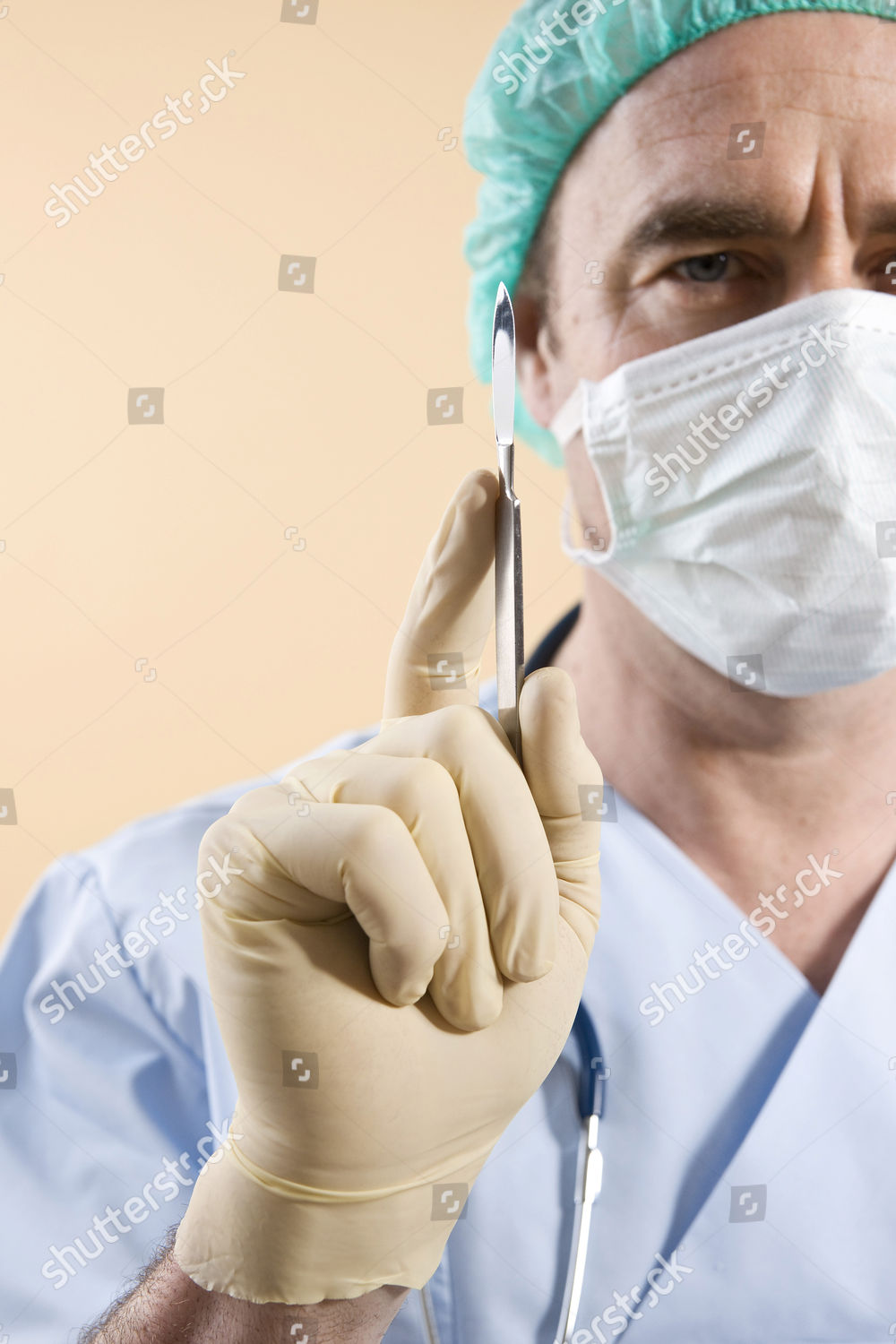 Model Released Portrait Surgeon Holding Scalpel Editorial Stock Photo ...