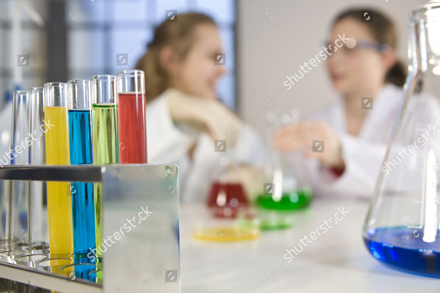 Model Released Two Teenage Girls Laboratory Editorial Stock Photo ...
