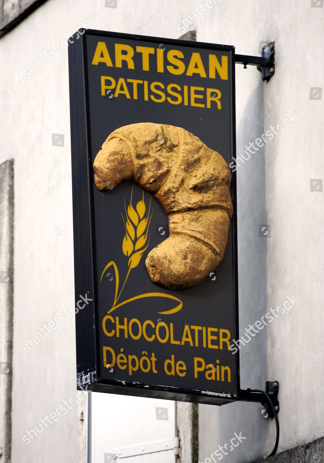 Patissier Sign Featuring Croissant Above Traditional Editorial Stock ...