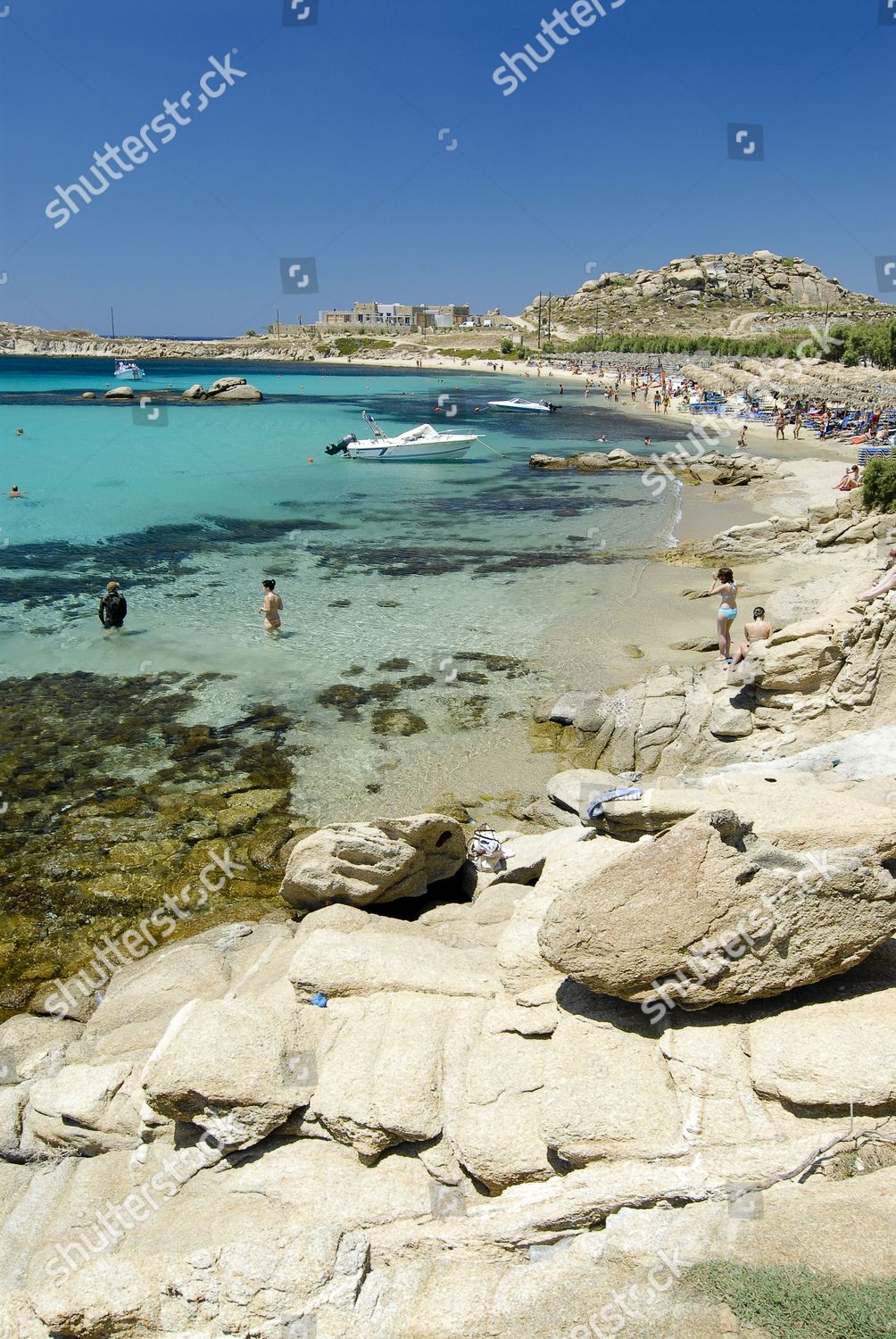 Paradise Beach Mykonos Cyclades Greece Europe Editorial Stock Photo ...