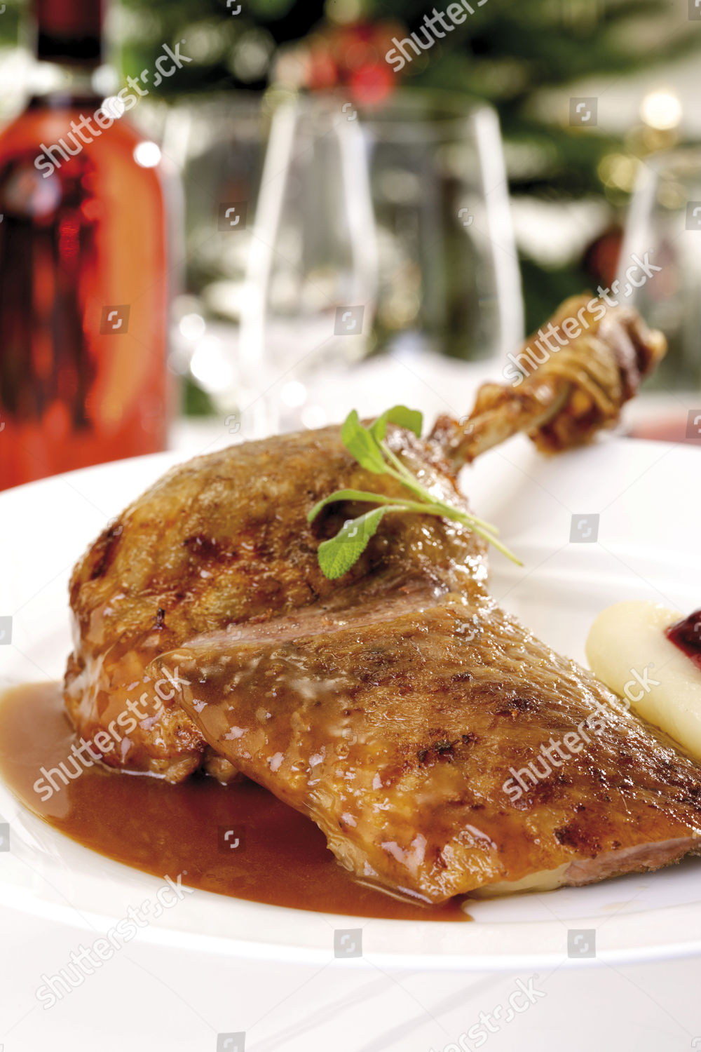 Roast Goosebreast Gooseleg Gravy Editorial Stock Photo - Stock Image ...