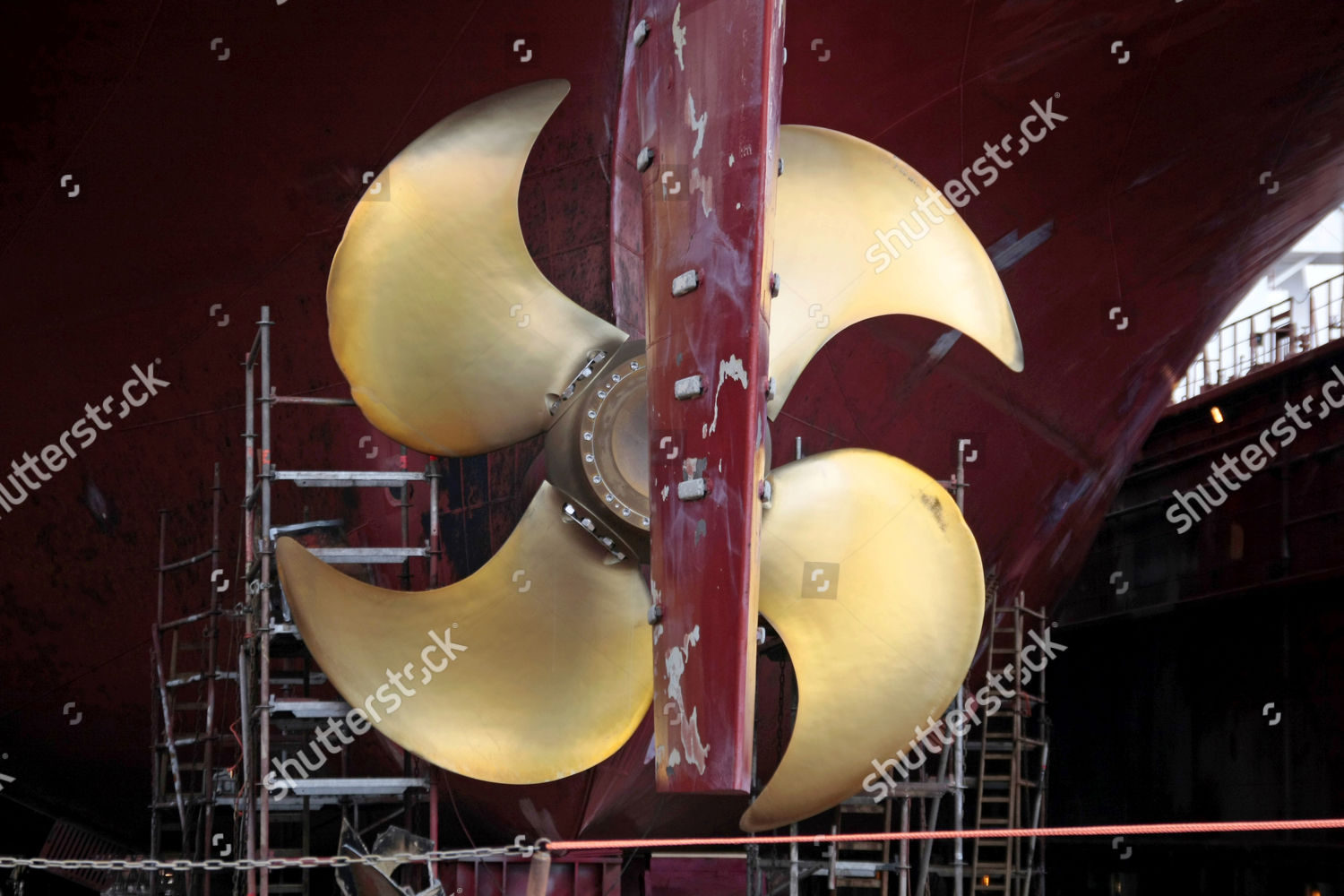 Large Bronze Ships Screw Drydock Hamburg Editorial Stock Photo - Stock ...
