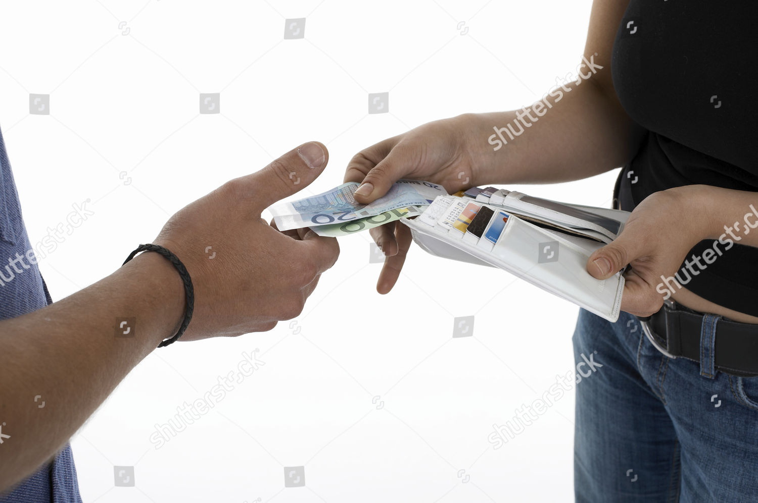 Model Released Woman Paying Man Handing Editorial Stock Photo - Stock ...