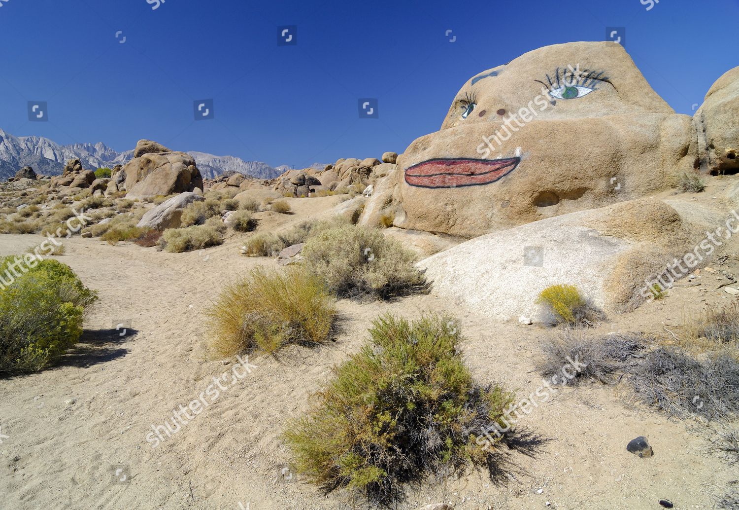 Painted Sandstone Rock Alabama Hills Near Editorial Stock Photo - Stock ...