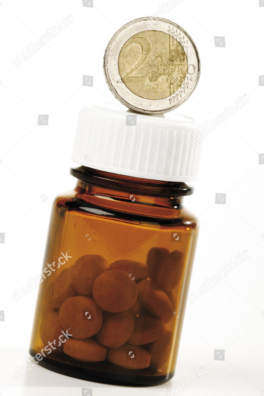 Euro Coin Pill Bottle Symbol Rising Editorial Stock Photo - Stock Image ...