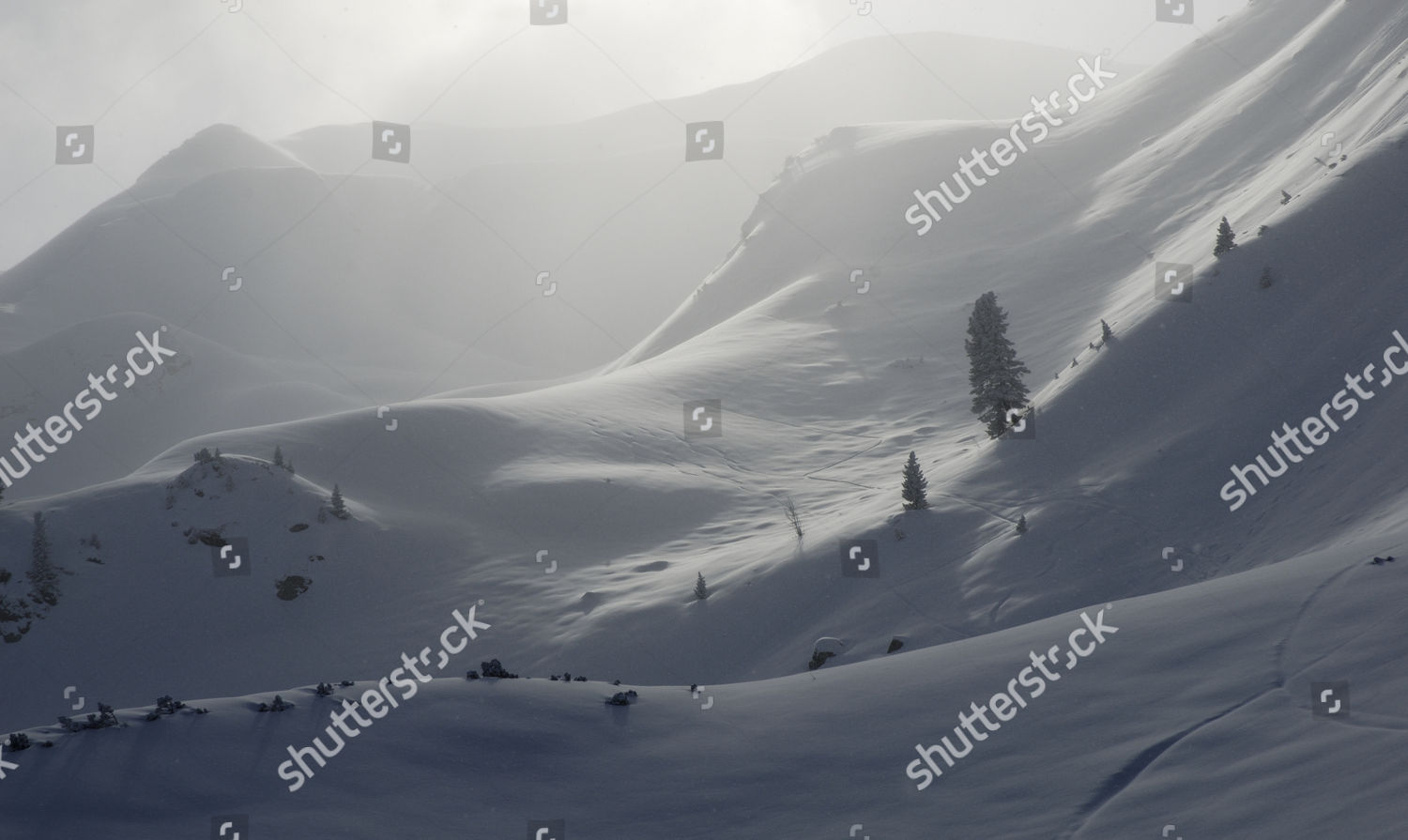 Icy Mist Hovering Over Freshly Snowed Editorial Stock Photo - Stock ...