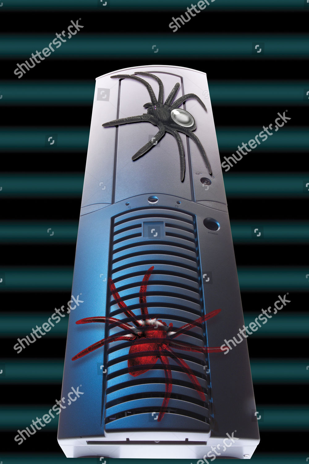 Spiders On Pc Tower Symbol Web Editorial Stock Photo - Stock Image ...