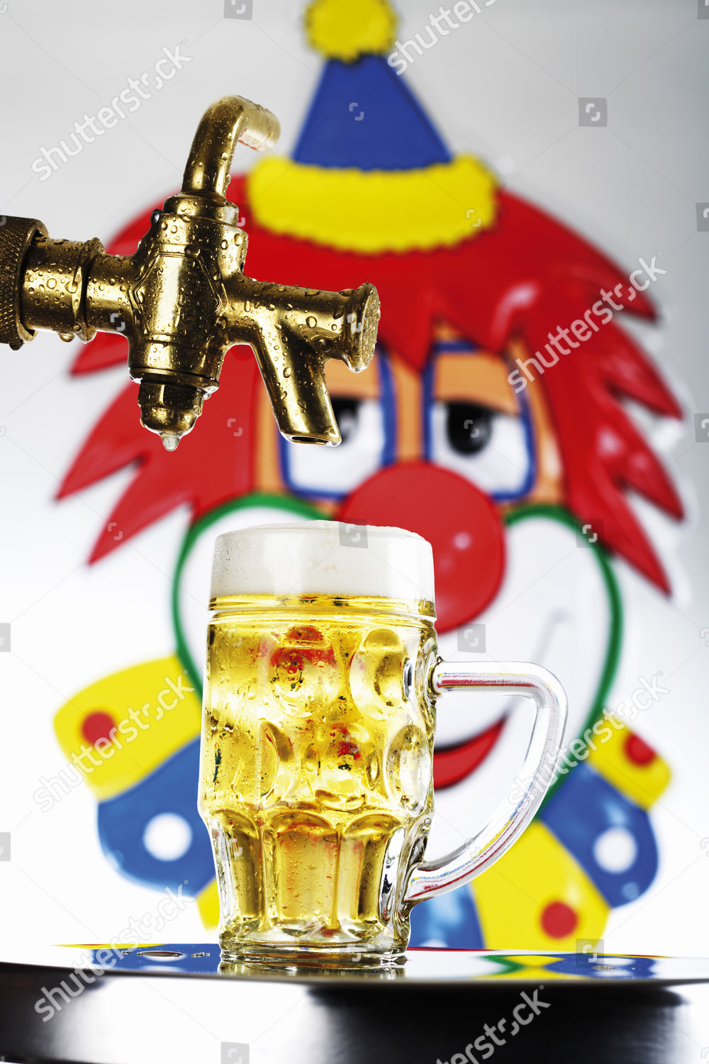 Freshly Drawn Beer Clown Mask Background Editorial Stock Photo - Stock ...