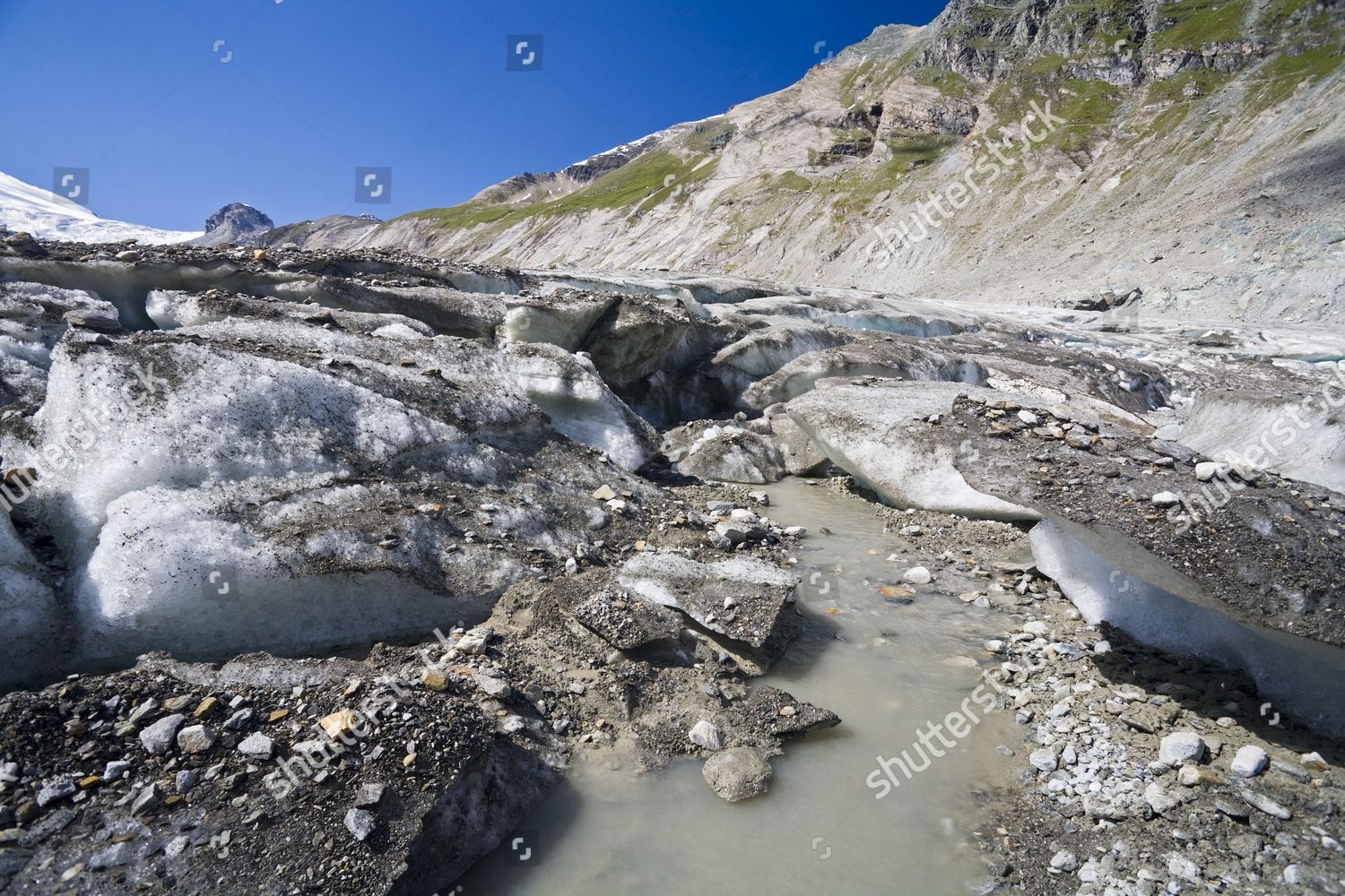 Subglacial Stream Englacial Streamon Glacier Pasterze Editorial Stock ...