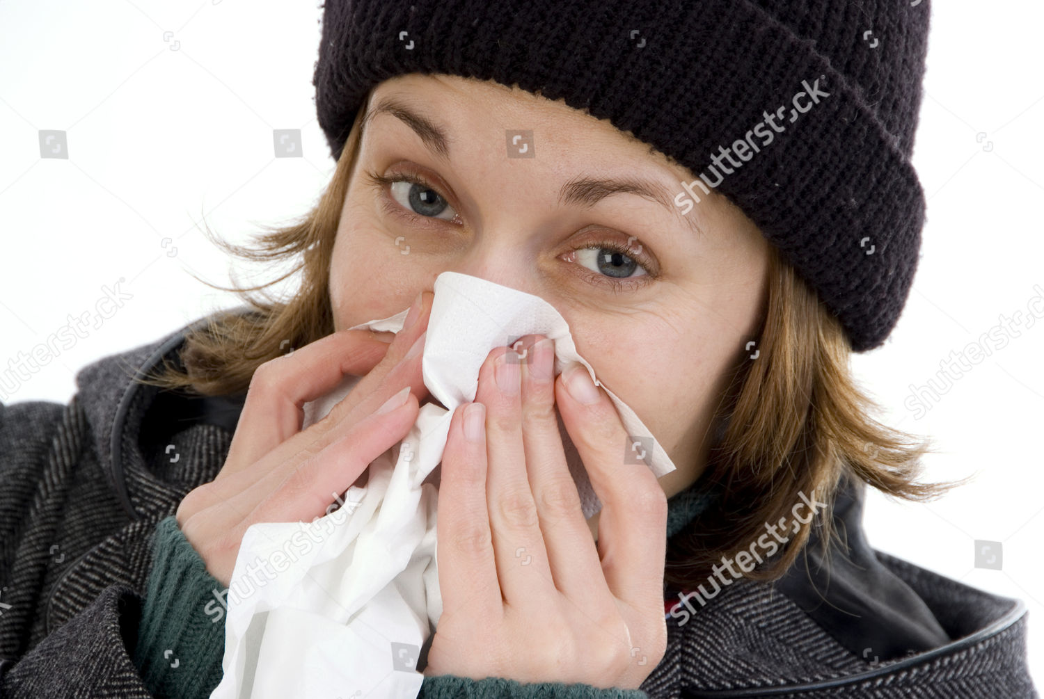 Model Released Woman Blows Her Nose Editorial Stock Photo - Stock Image ...
