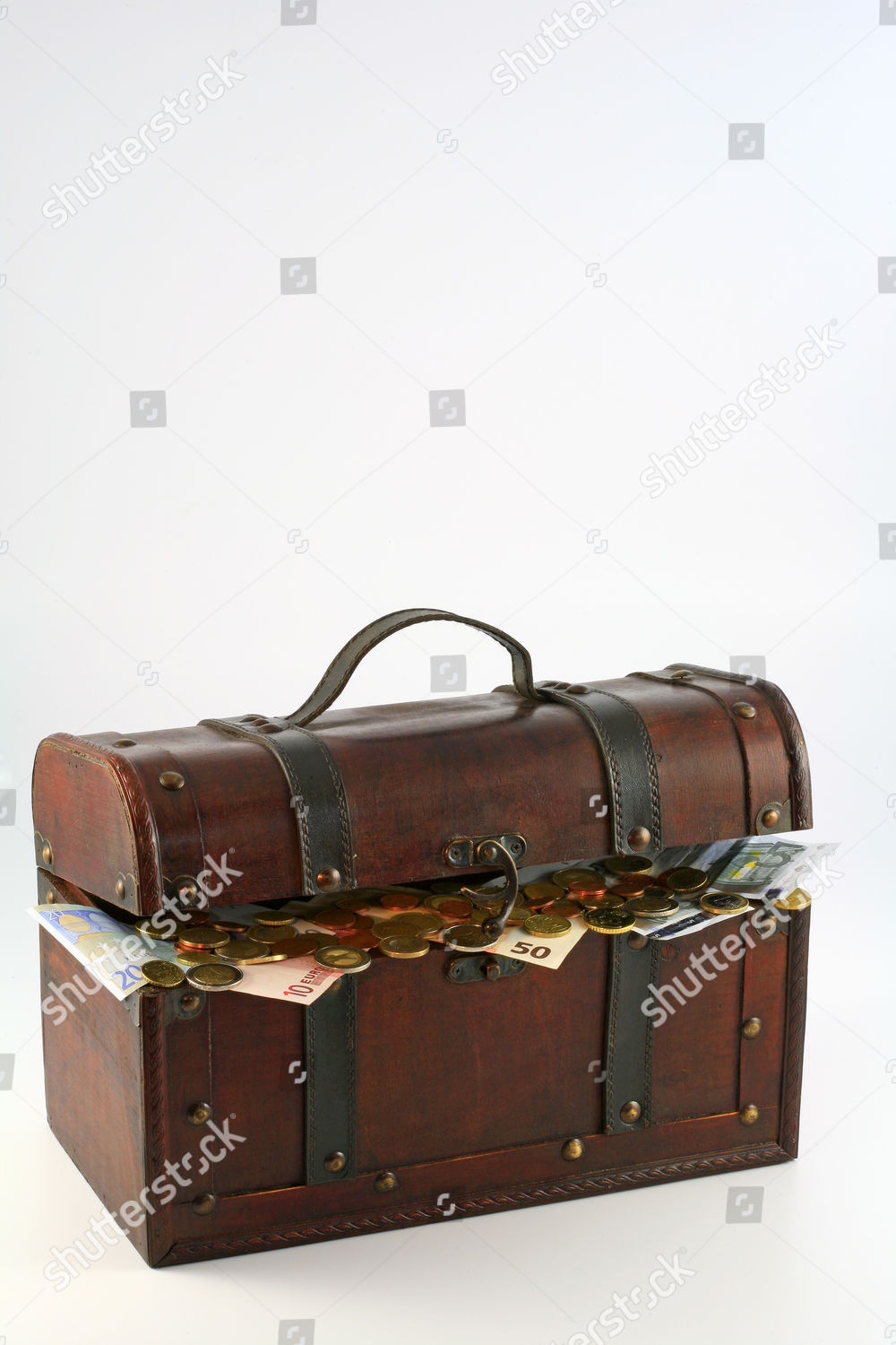 Treasure Chest Filled Coins Banknotes Editorial Stock Photo - Stock ...