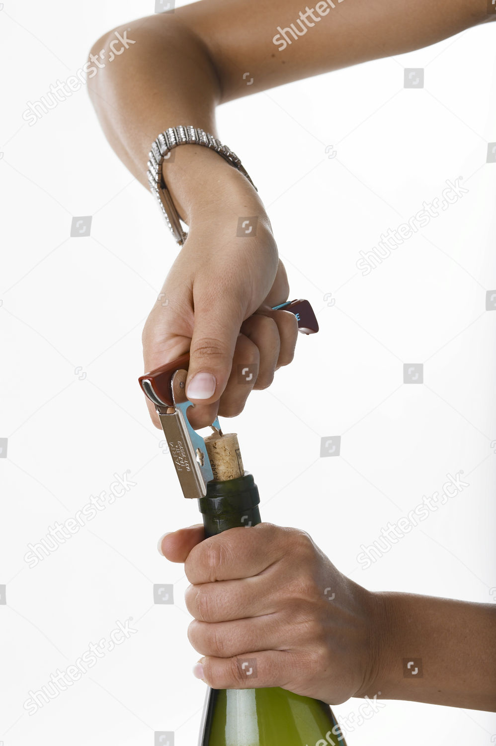 Model Released Woman Opening Bottle Corkscrew Editorial Stock Photo ...