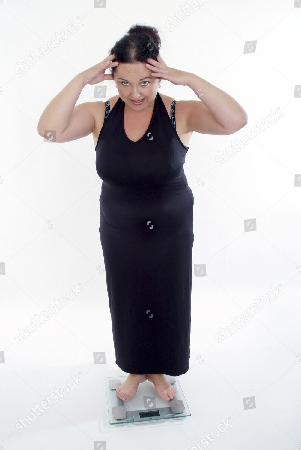 Model Released Chubby Woman On Scale Editorial Stock Photo - Stock ...