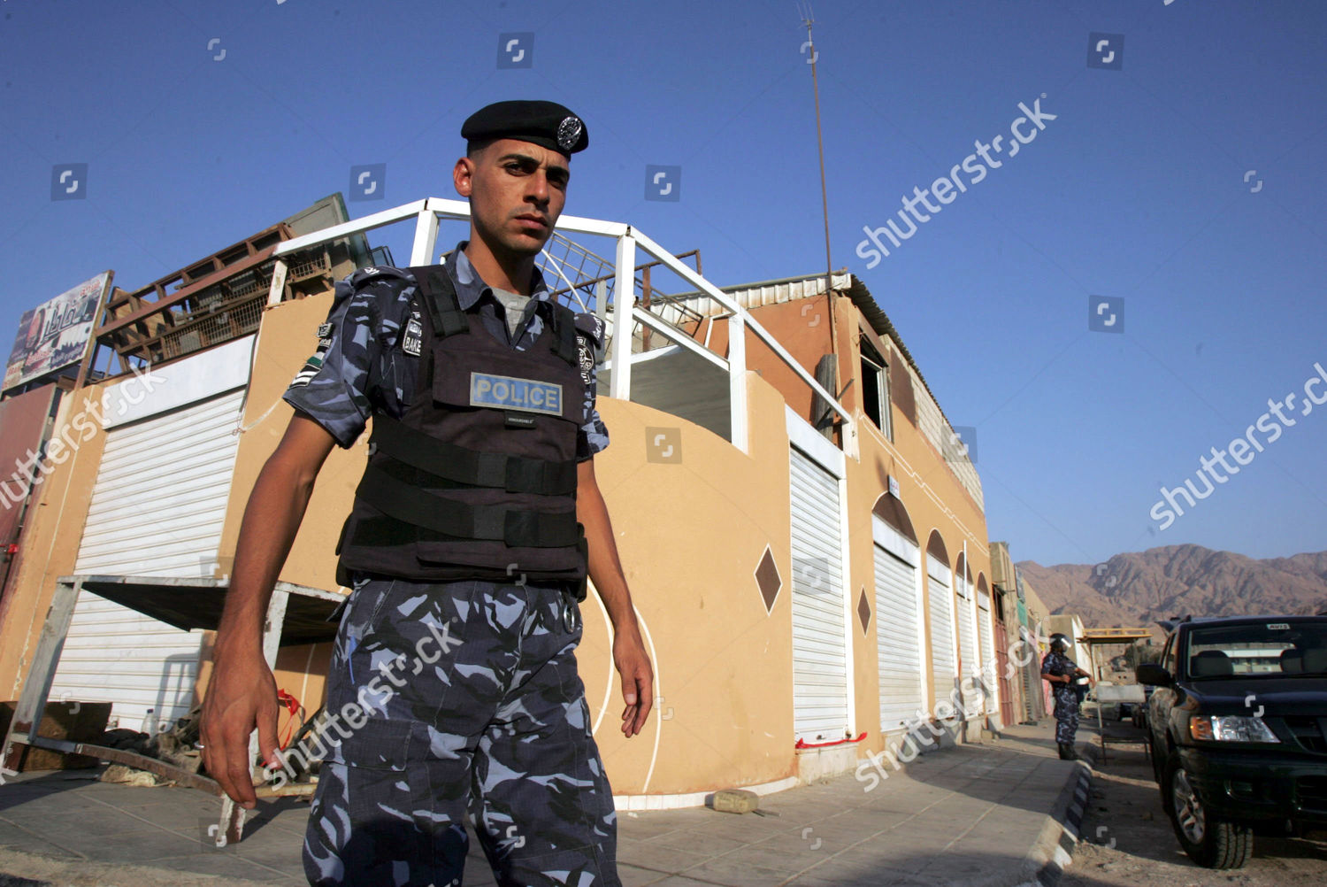 Jordanian Security Guard Place Where Rockets Editorial Stock Photo ...