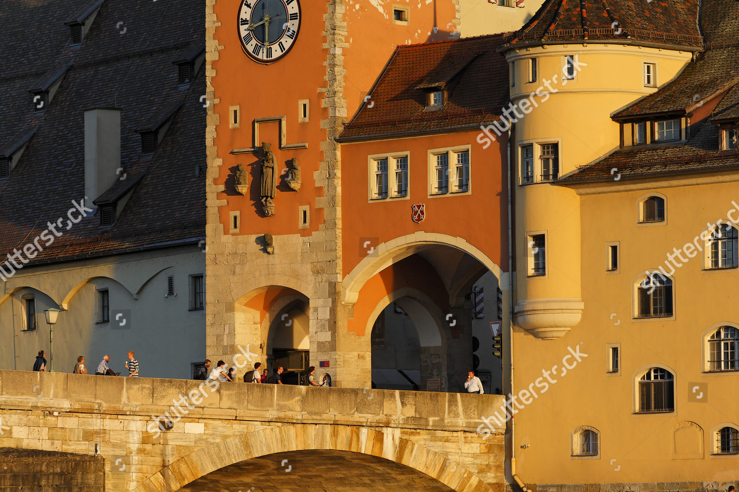 Regensburg Stone Bridge Brucktor Upper Palatinate Editorial Stock Photo ...