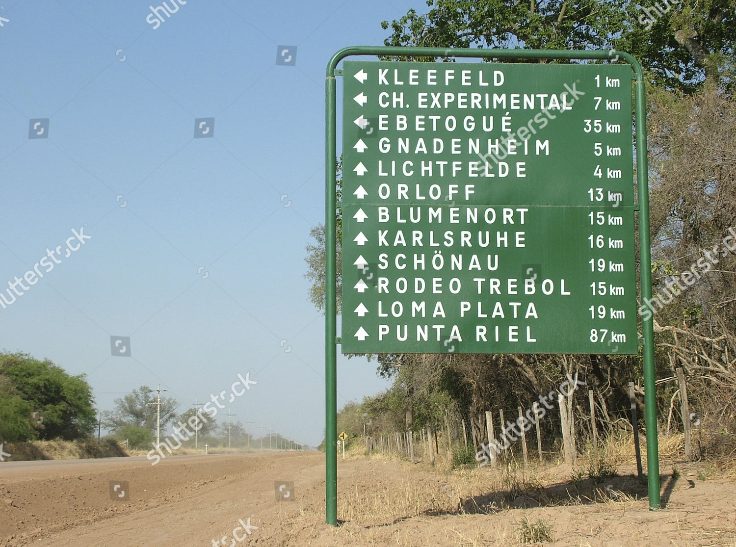 Road Sign German Villages Mennonite Colony Editorial Stock Photo ...