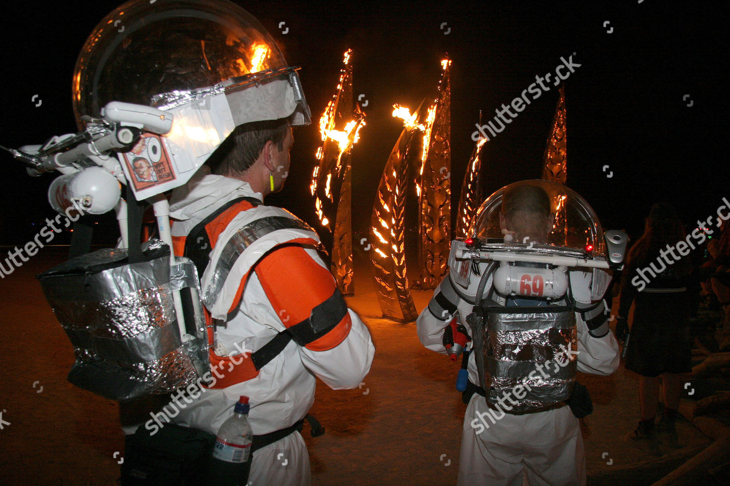 Burning Man Festival Astronauts Fire Sculpture Editorial Stock Photo ...