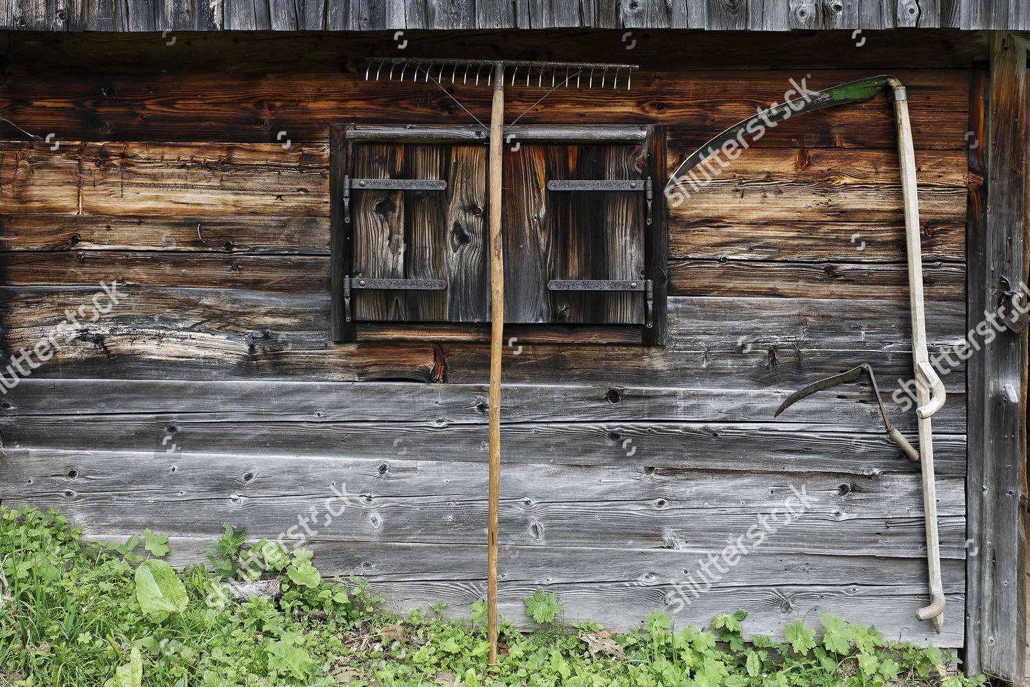 Scythe Rake Wooden Wall Joser Alp Editorial Stock Photo - Stock Image ...
