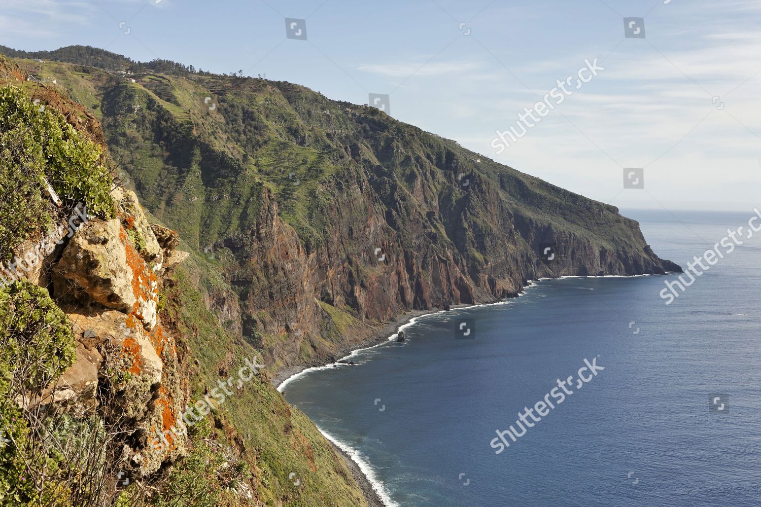 High Cliffs Lighthouse Ponta Do Pargo Editorial Stock Photo - Stock ...