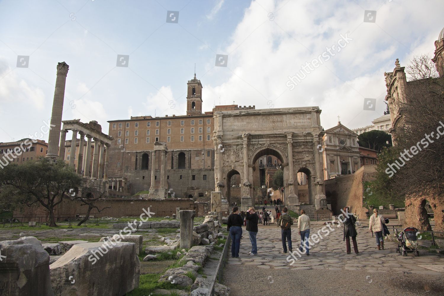 Forum Romanum Titus Arch Columns Saturn Editorial Stock Photo - Stock ...