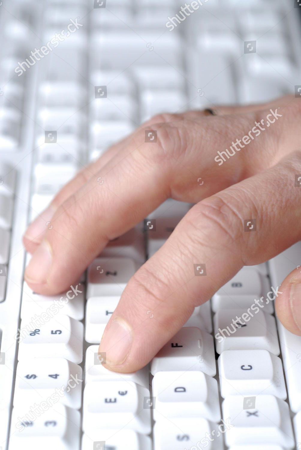 Hand On Computer Keyboard Editorial Stock Photo - Stock Image ...
