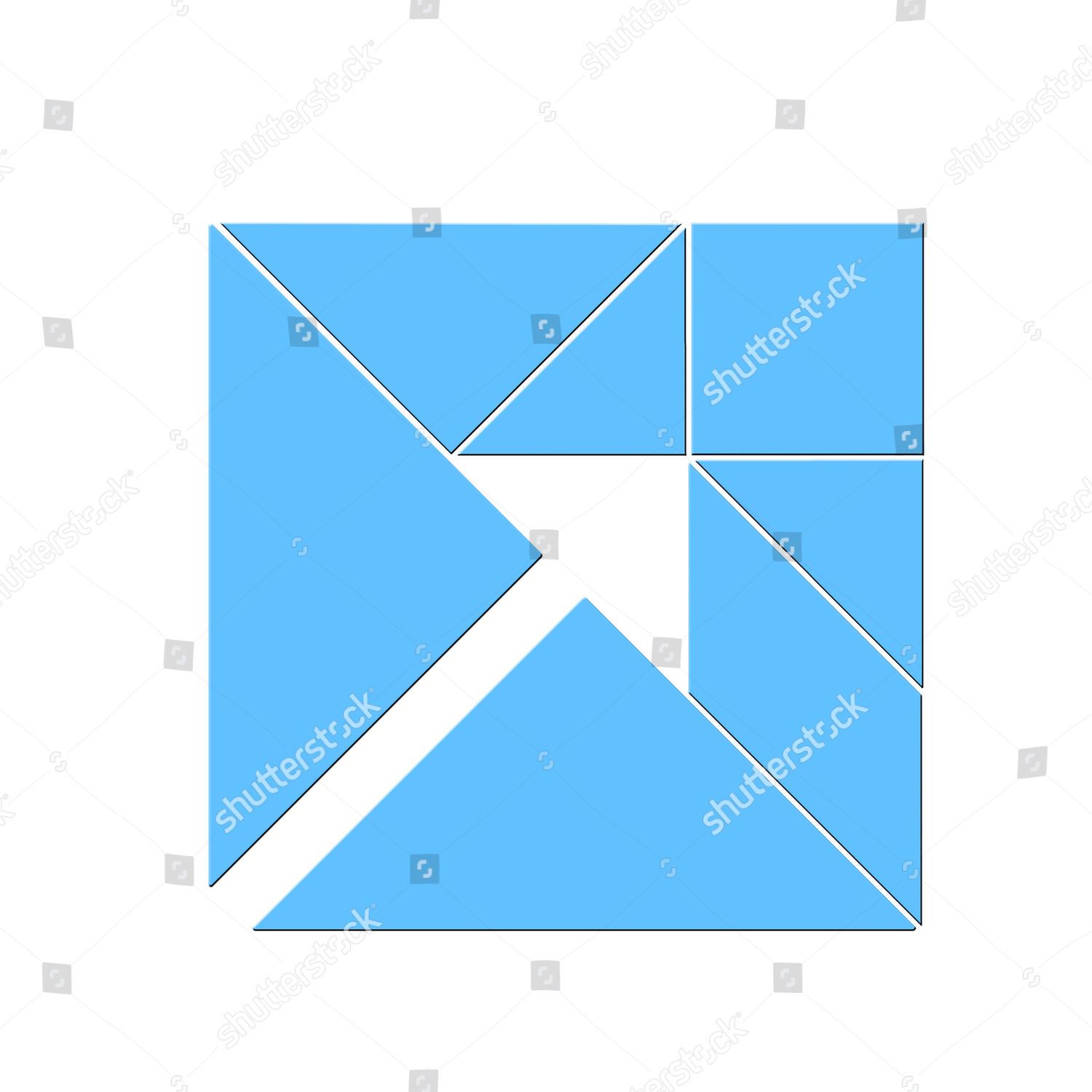 Arrow Made Tangram Pieces Editorial Stock Photo - Stock Image ...