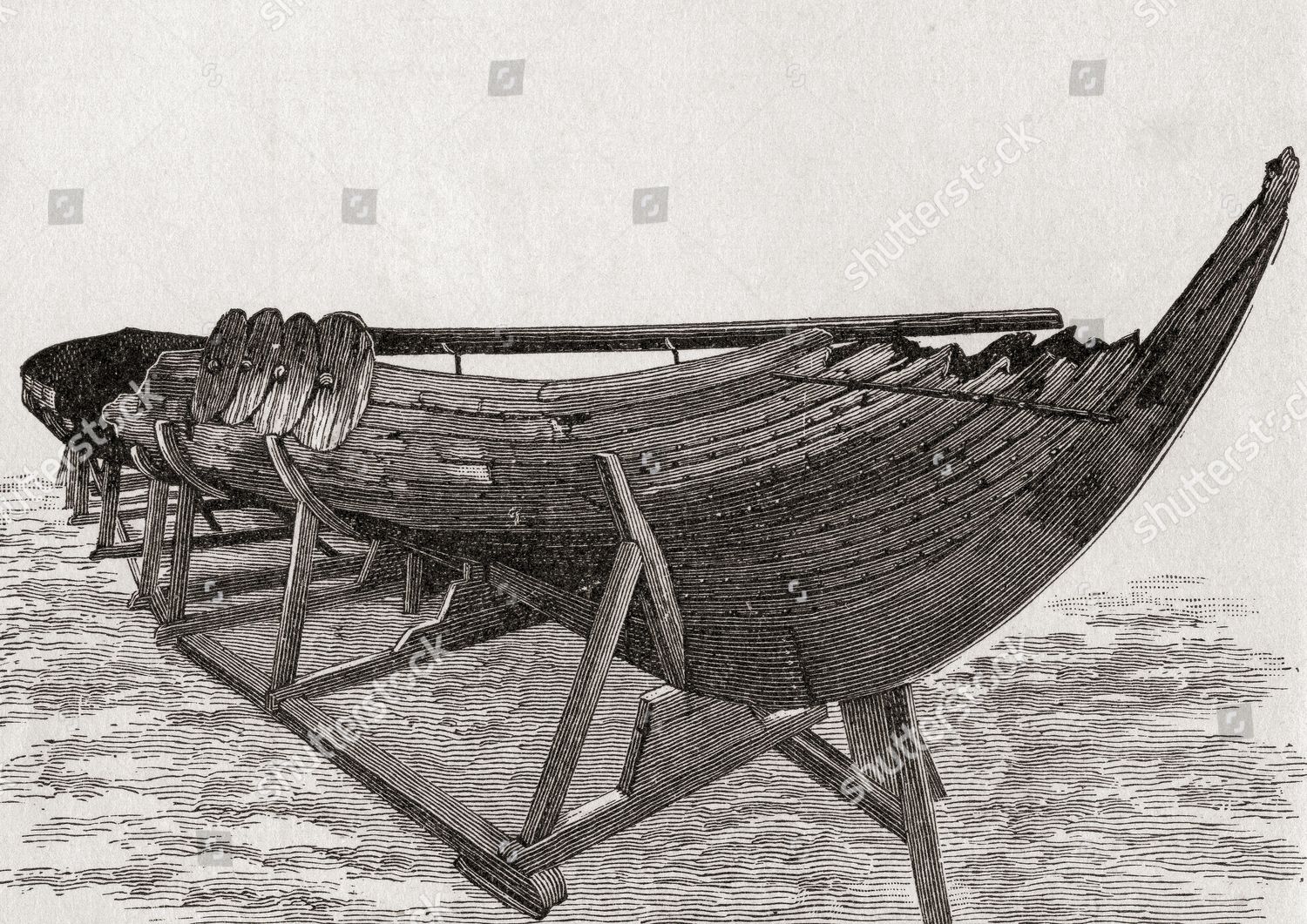 Gokstad Viking Ship Found Burial Mound Editorial Stock Photo - Stock ...