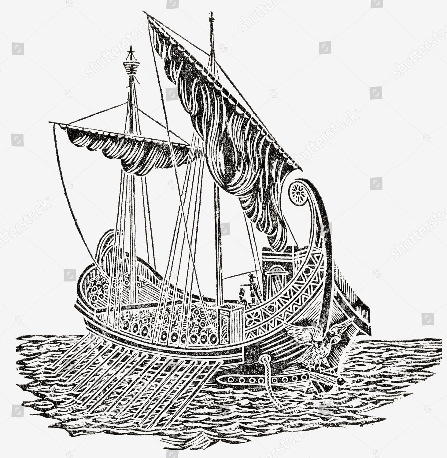 Roman Galley Romance Merchant Ship Published Editorial Stock Photo ...