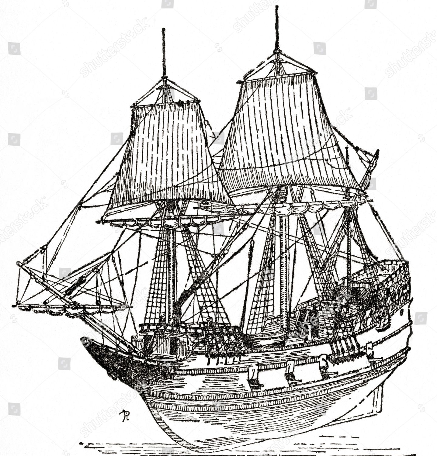 English Merchantman Around 1620 Romance Merchant Editorial Stock Photo ...
