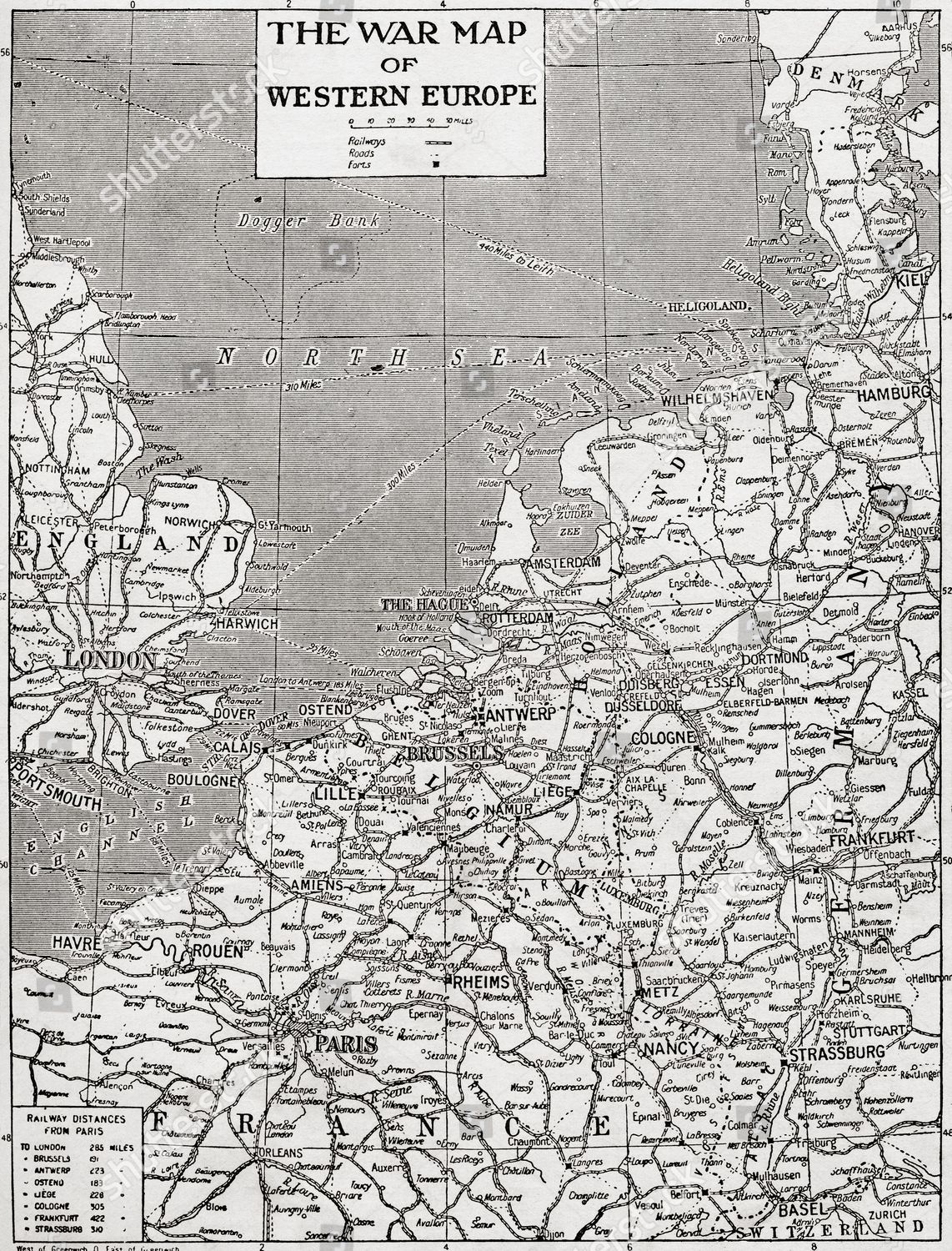 War Map Western Europe Map Shows Editorial Stock Photo - Stock Image ...