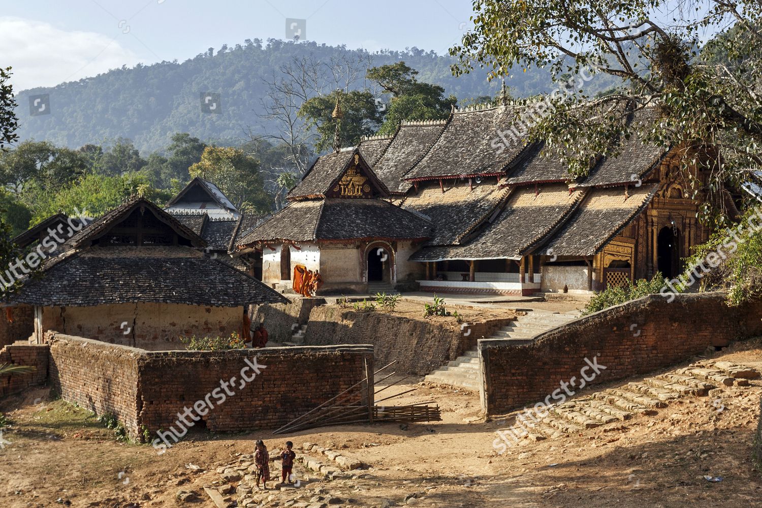 Buddhist Monastery Wan Sen Near Mountain Editorial Stock Photo - Stock ...