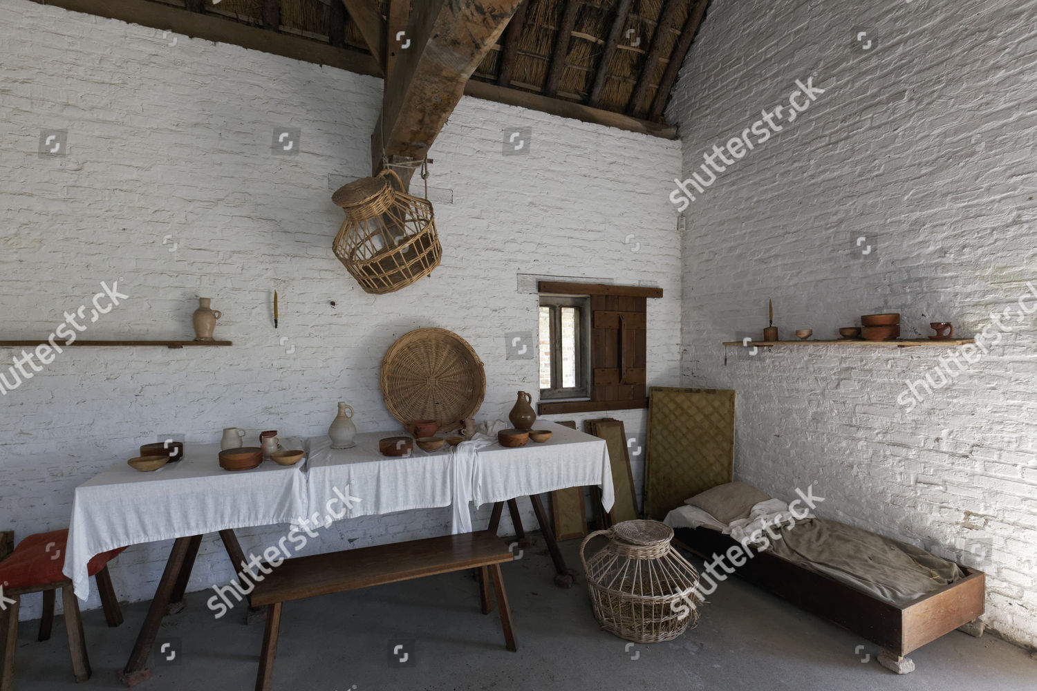 Medieval Living Room Fishermans House Walraversijde Editorial Stock ...