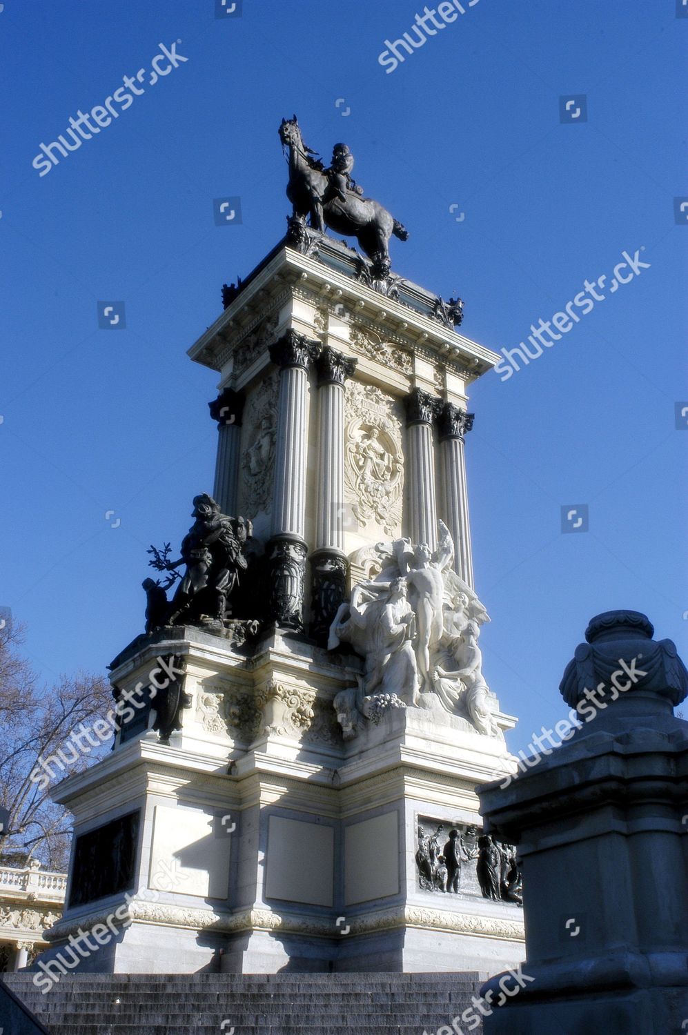 Statue Alfonso Xii Pacifier Retiro Park Editorial Stock Photo - Stock ...