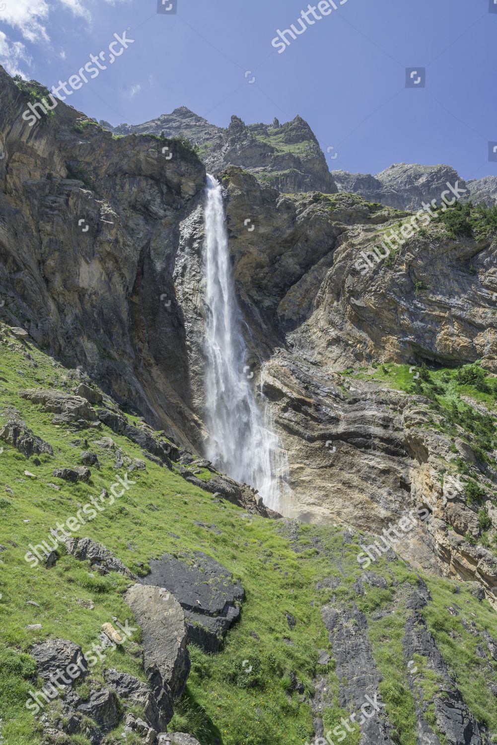Cascada De Marbore Waterfall Valle De Editorial Stock Photo - Stock ...