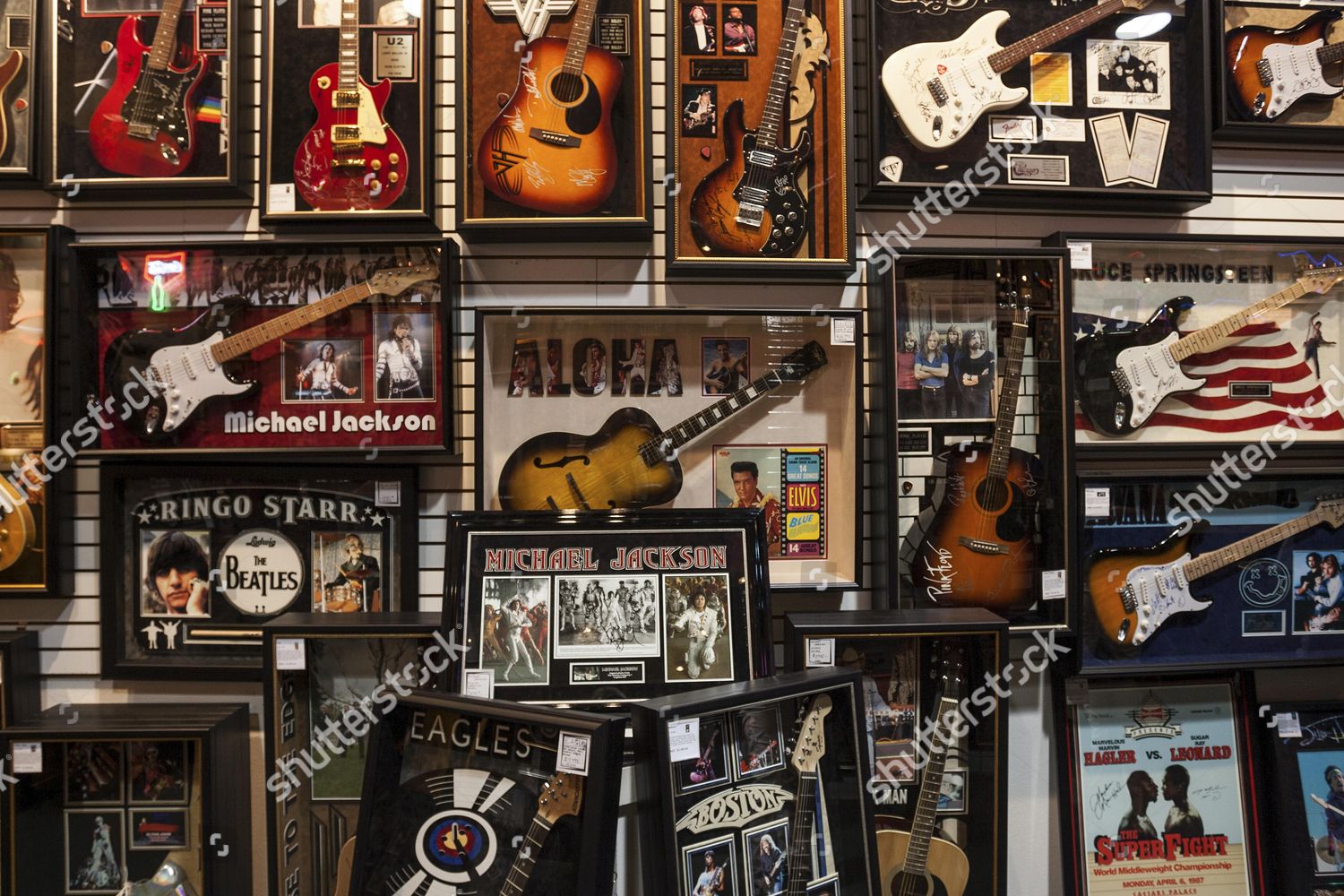 Guitars Autographs Various Famous Musicians Caesars Editorial Stock ...