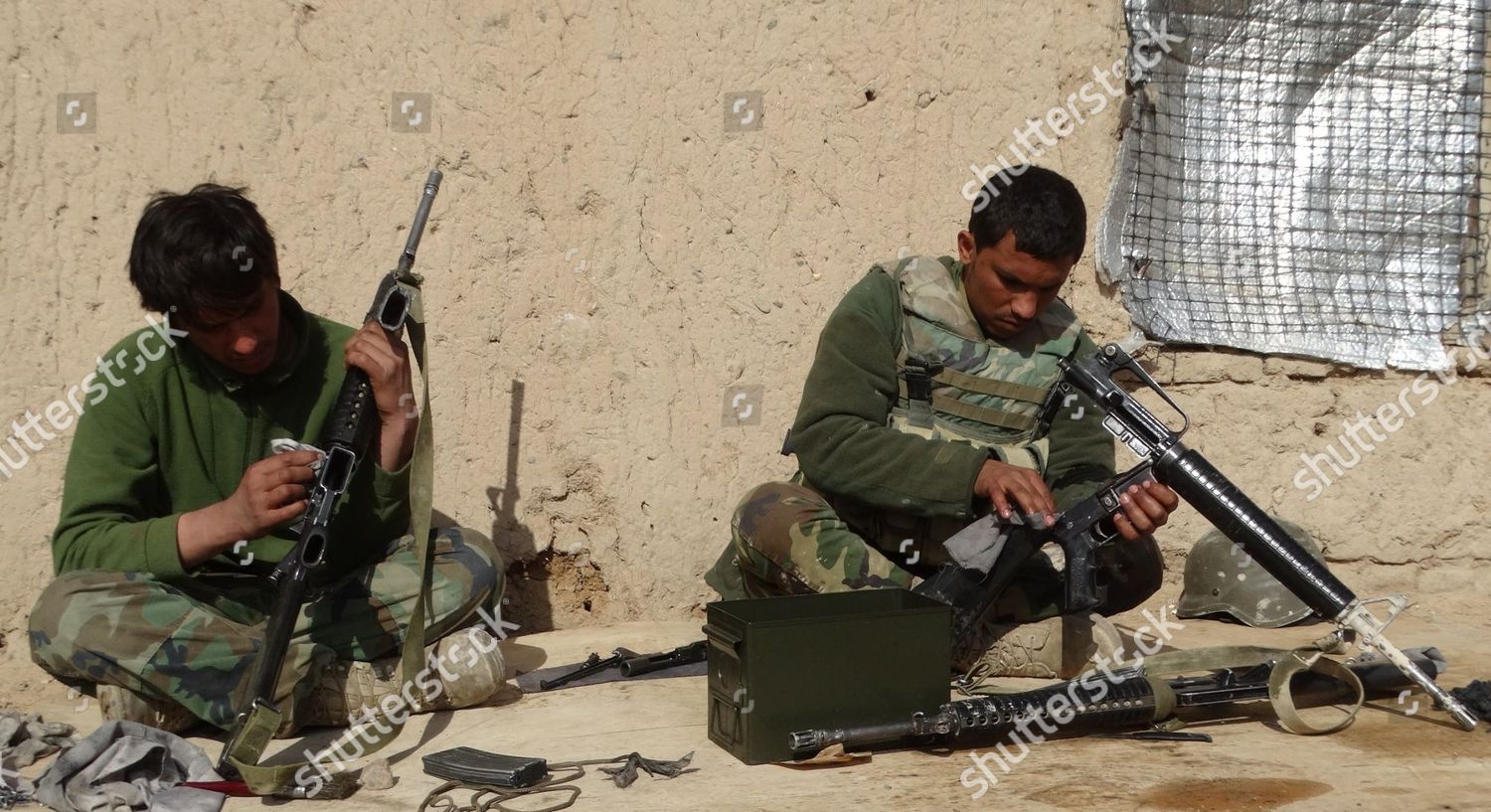 Afghan Army Soldiers Clean Their Weapons Editorial Stock Photo - Stock ...