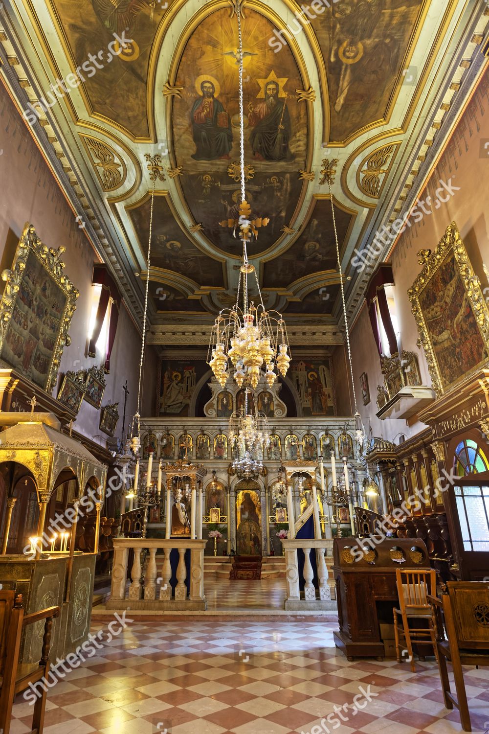 Interior Greek Orthodox Monastery Church Monastery Editorial Stock ...