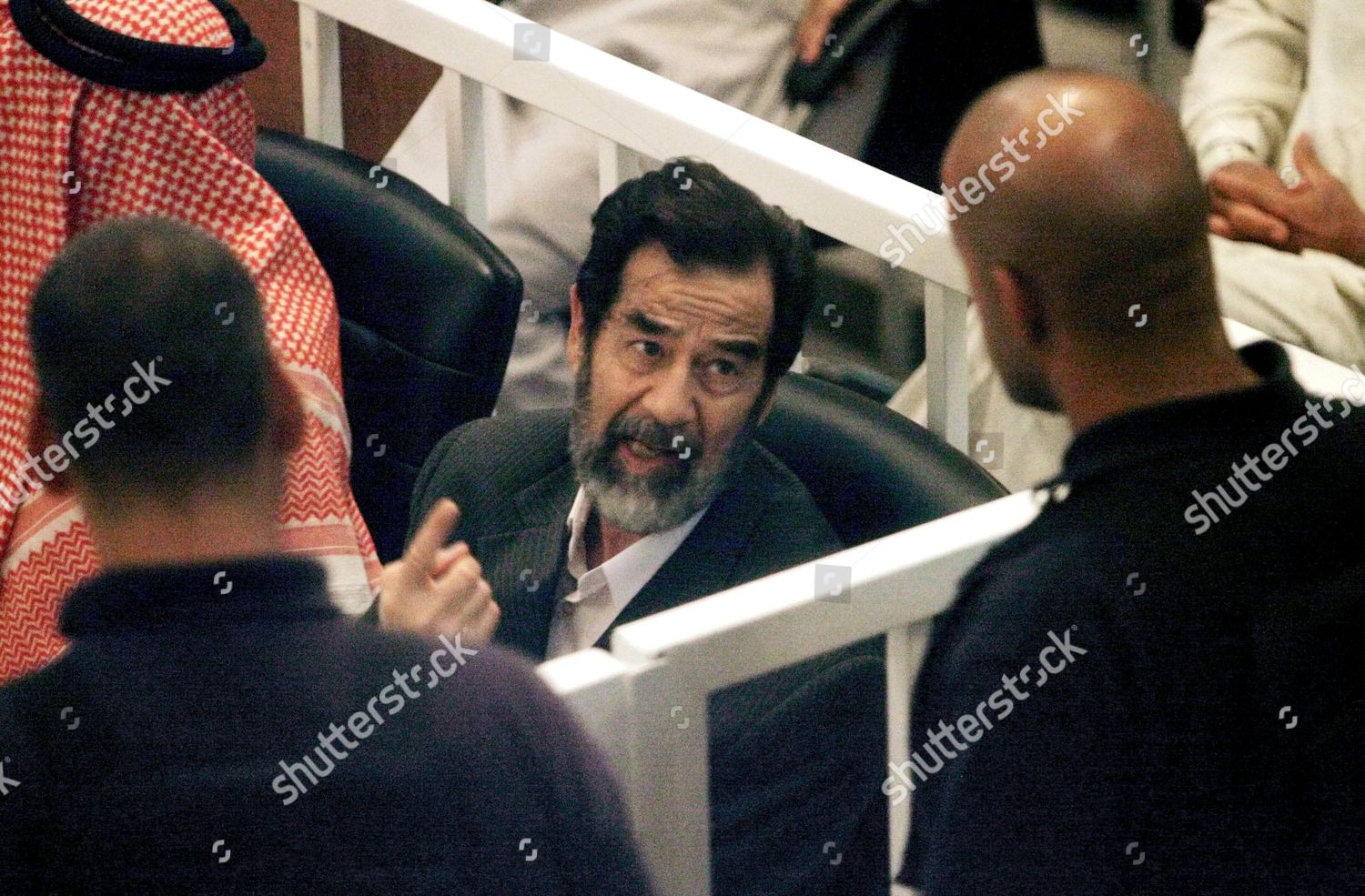 Saddam Hussein Listening Judges His Trial Editorial Stock Photo - Stock ...