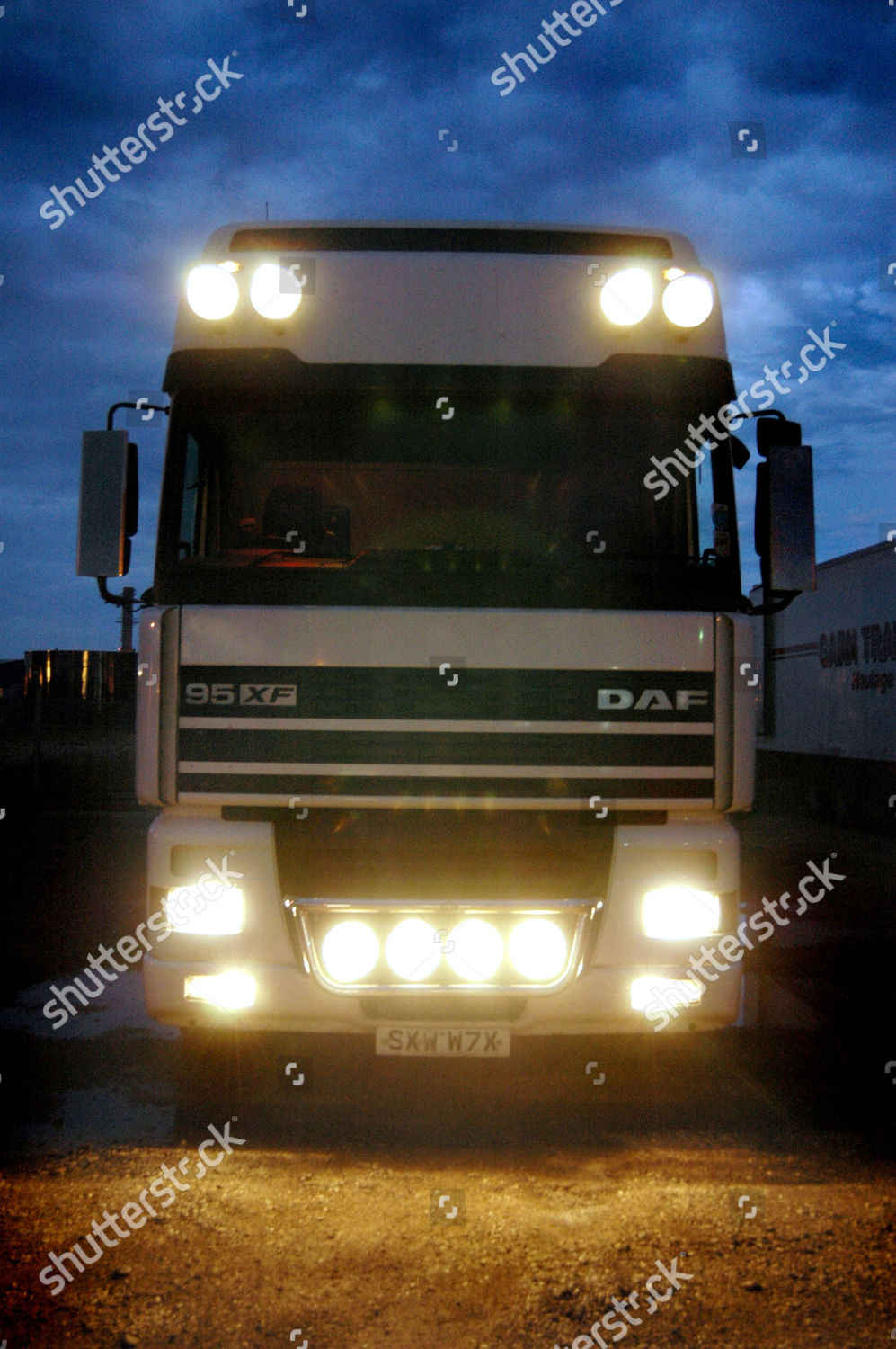 Front View Lorry Tractor Unit Headlights Editorial Stock Photo - Stock ...
