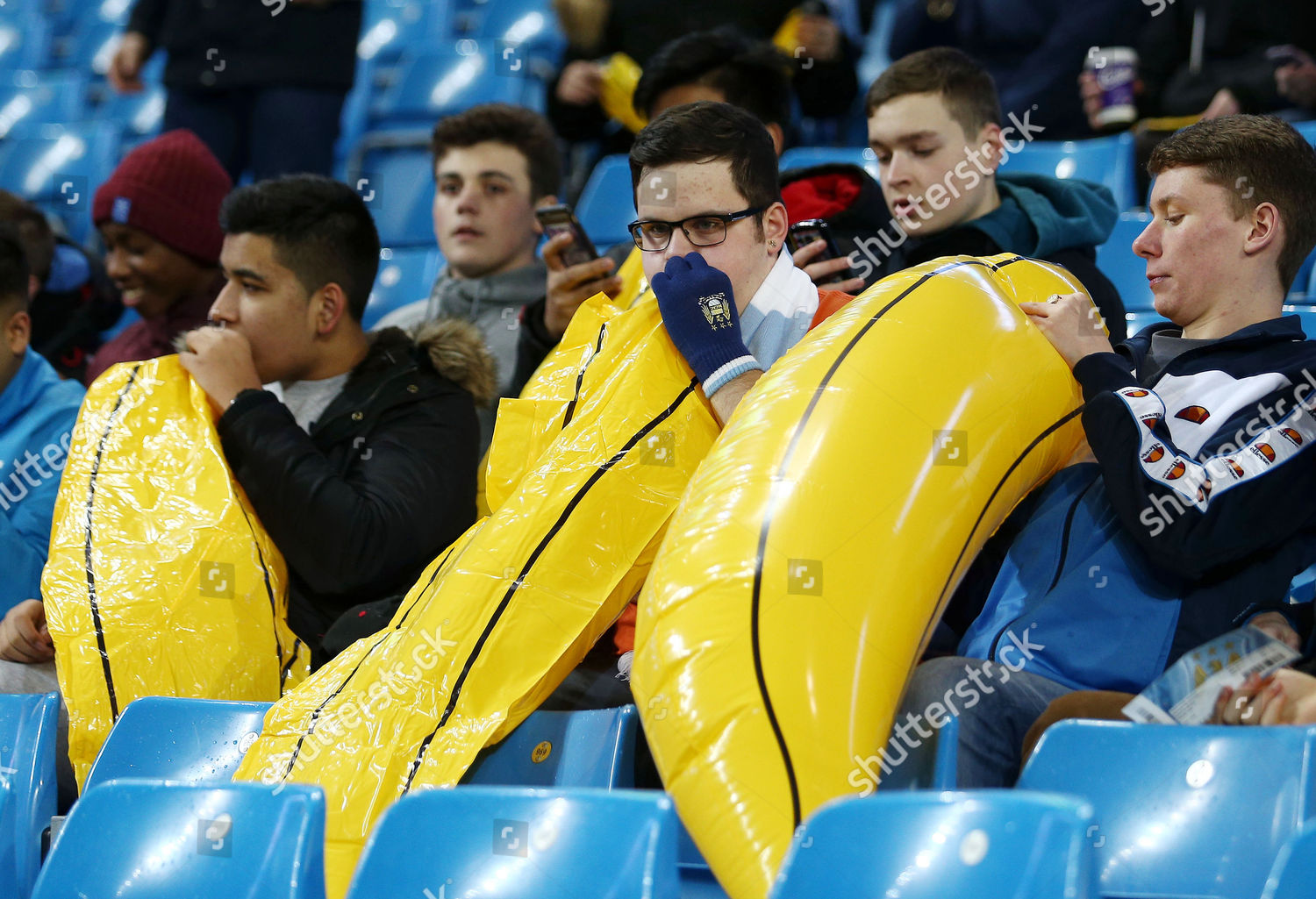 Manchester City Fans Blow Free Inflatable Editorial Stock Photo - Stock ...