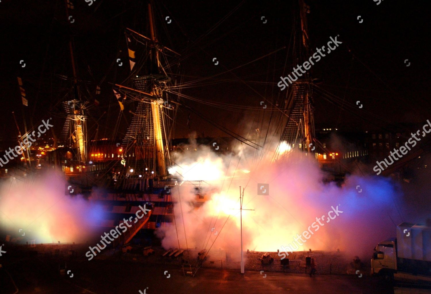 Hms Victory Fires Broadside Editorial Stock Photo - Stock Image ...