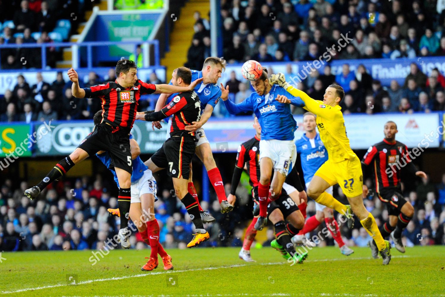 Portsmouths Ryan Fulton Attempts Punch Ball Editorial Stock Photo ...