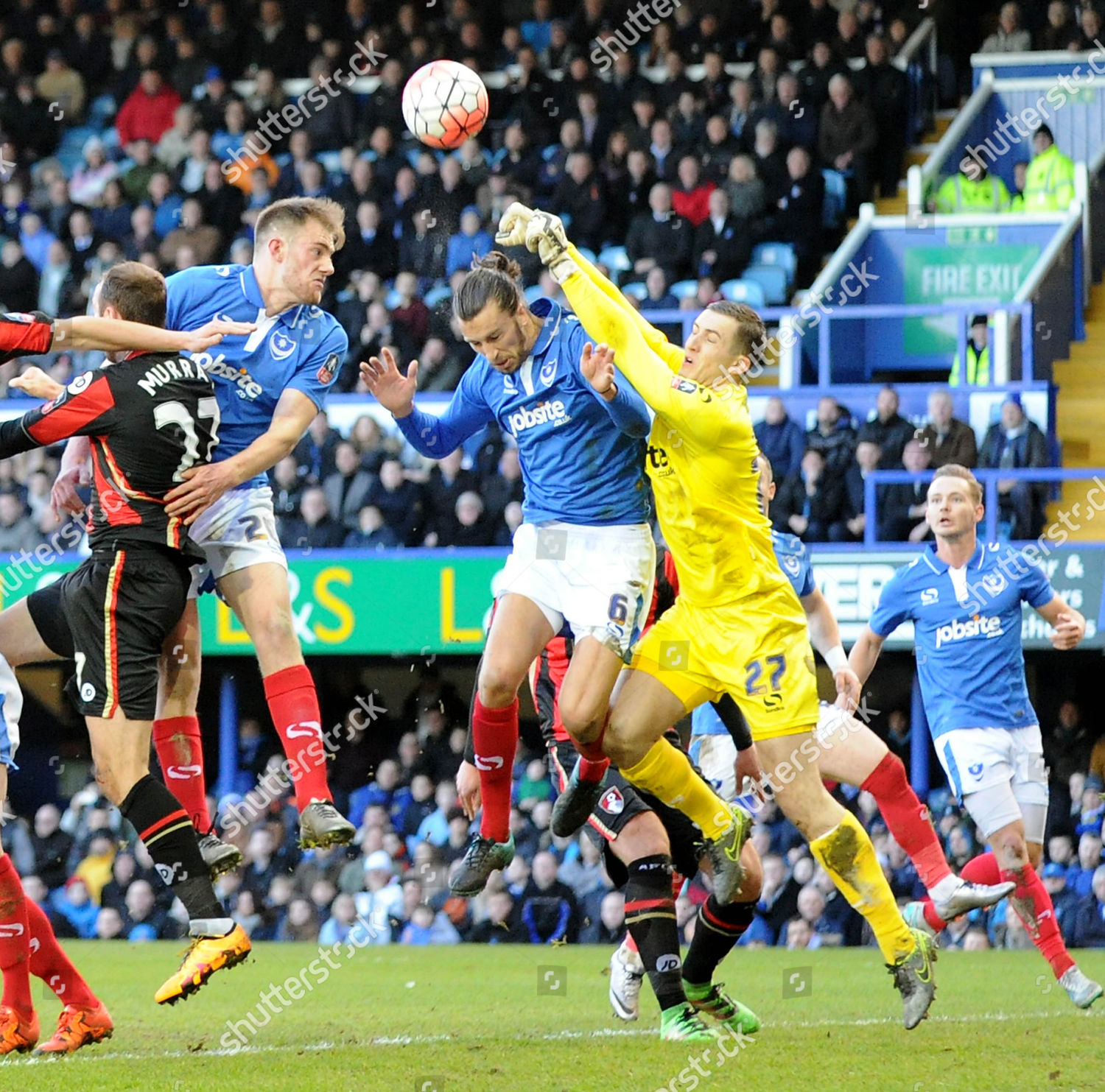 Portsmouths Keeper Ryan Fulton Punches Clear Editorial Stock Photo ...