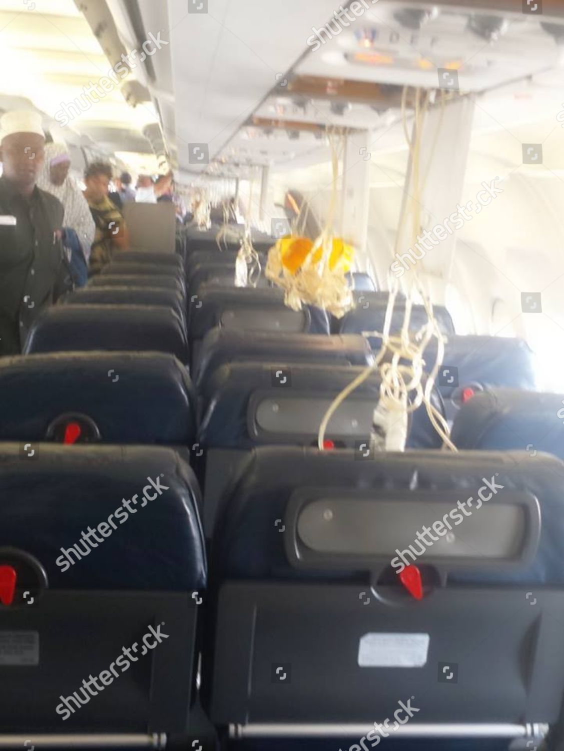 Passengers Leave Airplane After Made Emergency Editorial Stock Photo ...